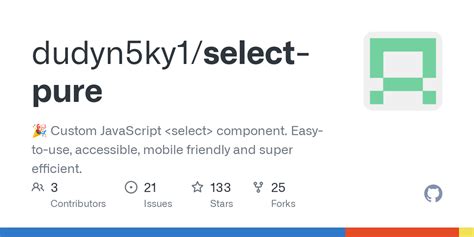 Github Dudyn5ky1select Pure 🎉 Custom Javascript Component Easy To Use Accessible Mobile