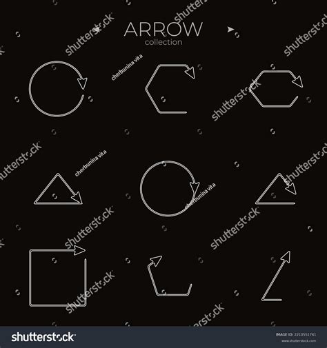 simple set arrow icons outline symbol stock vector royalty free 2210551741 shutterstock