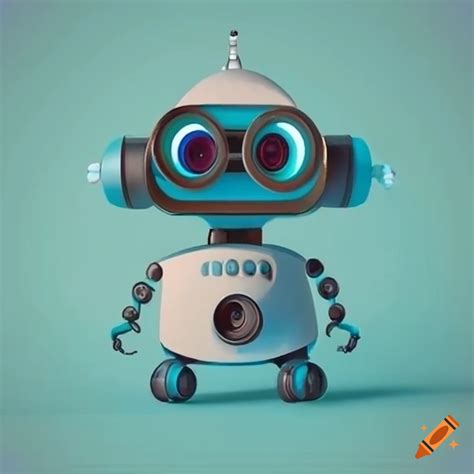 Cute Robot With Binoculars And Clever Hat On Craiyon