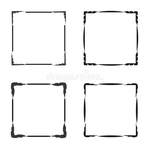 Vintage Silhouette Frame Curved Black Corners Classic Ornamental