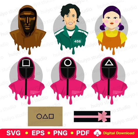 Squid Game Mask Soldier Vector Vectorlogo4u Squid Games Squid