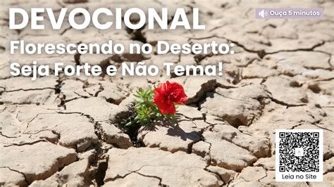 Florescendo no Deserto Seja Forte e Não Tema Devocional YouTube