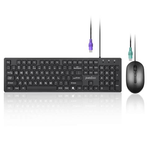 Perixx Periduo 117p Wired Standard Ps2 Keyboard And Mouse Combo Full Size Layout Bundle