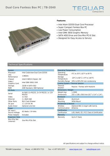 All Teguar Computers Catalogs And Technical Brochures