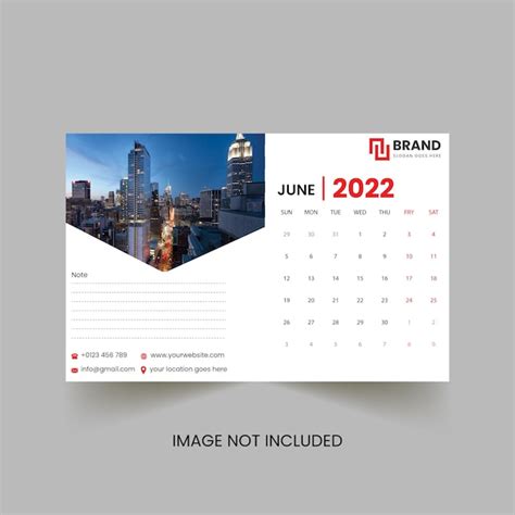 Plantilla De Calendario De Escritorio Vector Premium