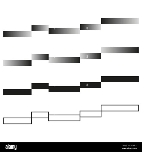 Gradient Bar Design Geometric Rectangular Shapes Abstract Black Patterns Vector Illustration