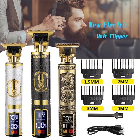Barbeador Elétrico vintage T led digital lcd USB Cortador De Cabelo Barbeiro T Retro