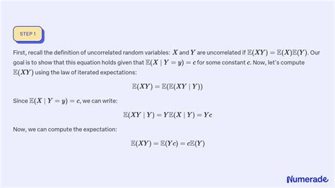 Solved Show That If 𝔼x Yyc For Some Constant C Then X And Y Are
