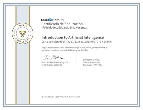 Eduardo Díaz Vásquez On Linkedin Certificate Of Completion