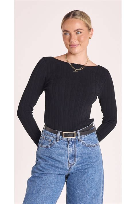 Lilly Long Sleeve Top Black Harper And Co Boutique