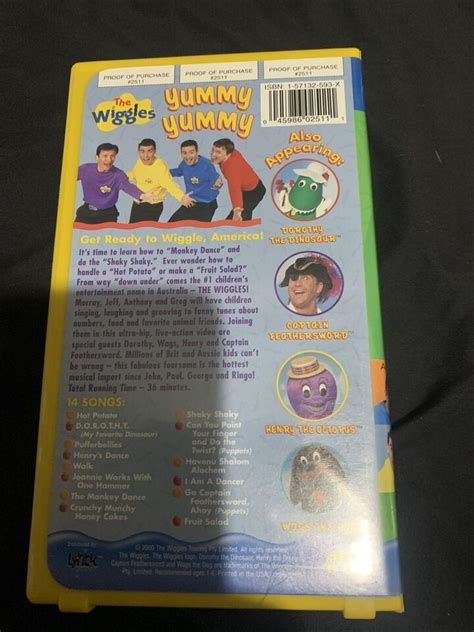 The Wiggles Yummy Yummy Vhs 2000 45986025005 Ebay