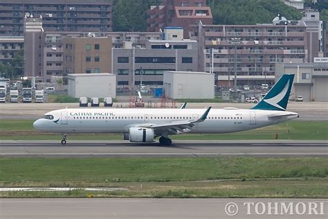 航空写真フォト・画像：キャセイパシフィック航空 Airbus A321neo B Hpi 福岡空港 By 遠森一郎さん 撮影2024年
