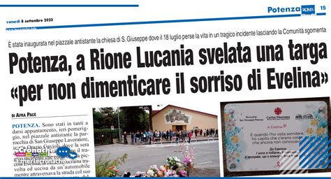 POTENZA A RIONE LUCANIA SVELATA UNA TARGA PER NON DIMENTICARE IL
