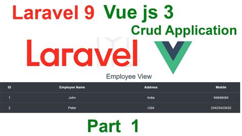 Laravel 9 Vue Js 3 Crud Application Part 1 Youtube