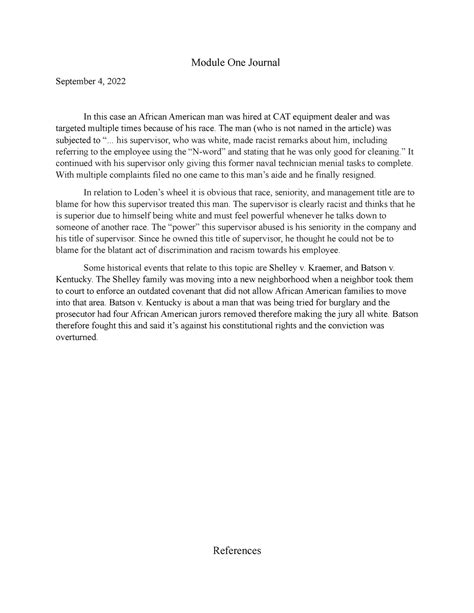 Module One Journal Module One Journal September 4 2022 In This Case An African American Man