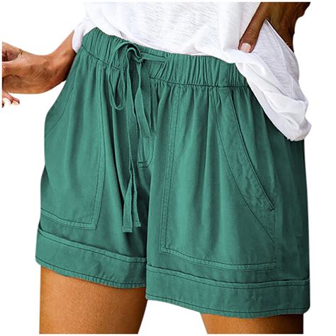 Posijego Womens Casual Shorts Baggy Wide Leg Shorts Elastic High Waist