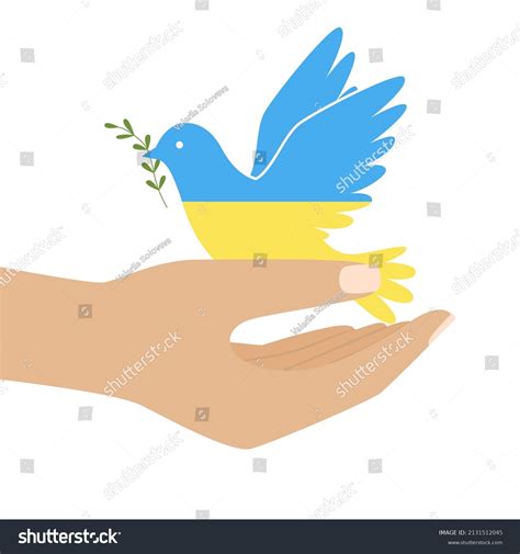 우크라이나 국기의 색깔로 비둘기를 잡고 있는 스톡 벡터로열티 프리 2131512045 Shutterstock