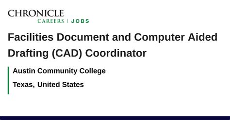 Facilities Document And Computer Aided Drafting CAD Coordinator Job With Austin Community