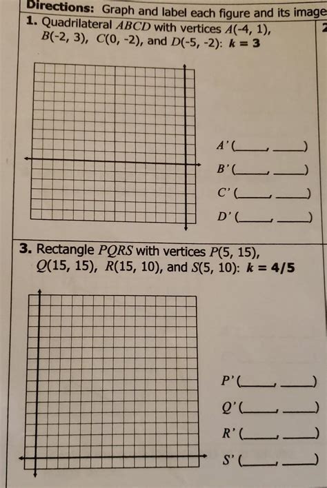 Solved Directions Graph And Label Each Figure And Its Image Chegg