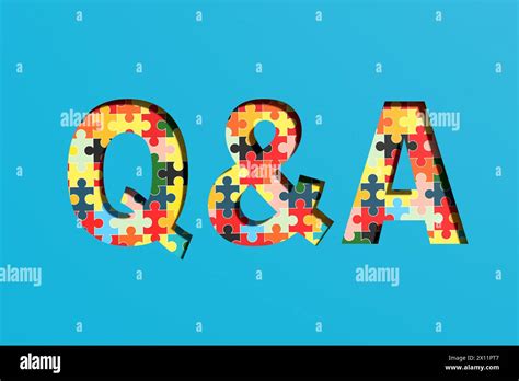 the q and a questions and answers in colorful puzzle texture design on