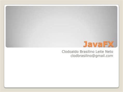 Tutorial Javafx Simples Ppt