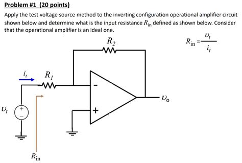 Problem 1 20 Points Apply The Test Voltage Source Method To The Inverting Configuration