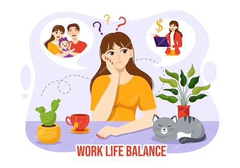 Ilustração De Equilíbrio Entre Vida Profissional E Pessoal Em