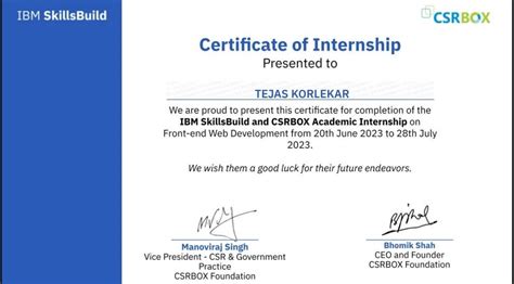 Tejas Korlekar On Linkedin Frontenddeveloper Ibm Csrbox