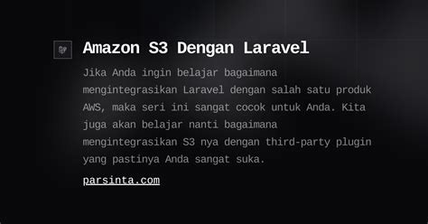 Amazon S Dengan Laravel