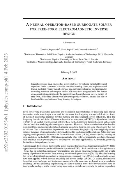 Pdf A Neural Operator Based Surrogate Solver For Free Form