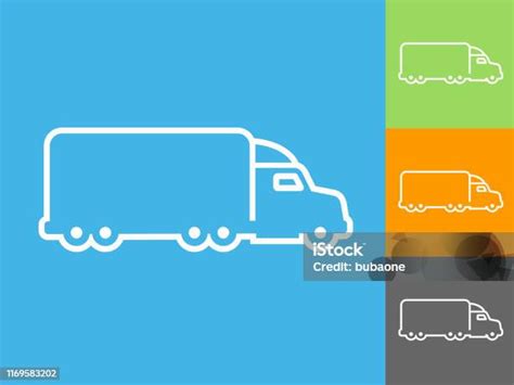 卡車 18 車輪側視圖圖示向量圖形及更多交通方式圖片 交通方式 商用陸上交通工具 單線 Istock