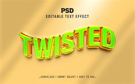 Premium Psd Twisted 3d Text Effect Style Template
