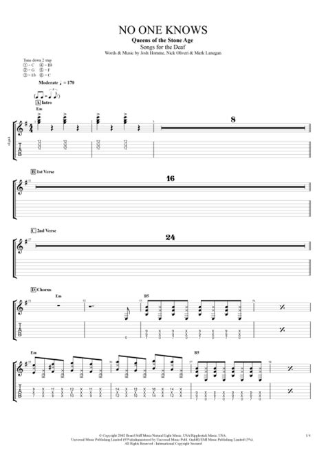 No One Knows Tab By Queens Of The Stone Age Guitar Pro Guitars