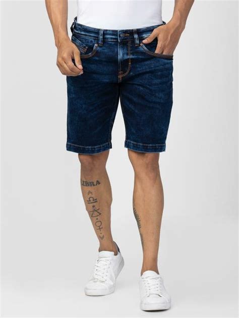 Buy Spykar Men Dark Blue Slim Fit Denim Shorts Online At Best Prices In