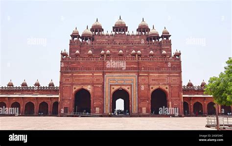Main Entrance Of Jama Masjid Buland Darwaza Fatehpur Sikri Uttar