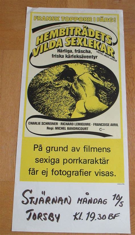 Hembiträdets Vilda Sexlekar Svensk Bioaffisch Köp På Tradera 587656580