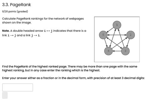 33 pagerank 020 points graded calculate pagerank rankings for the