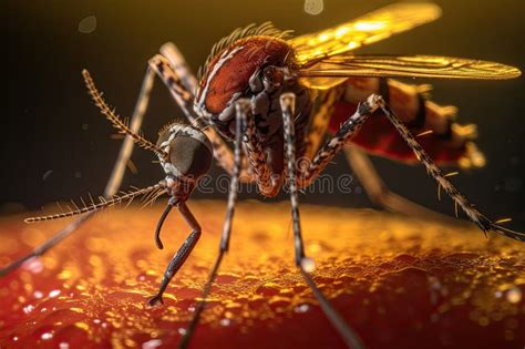 Aedes Mosquito That Carries Dengue Fever Zika Virus Is Sucking Blood