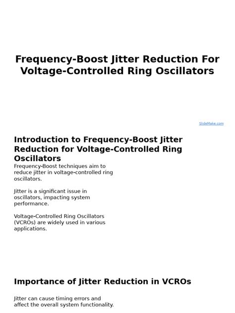 frequency boost jitter reduction for voltage controlled ring