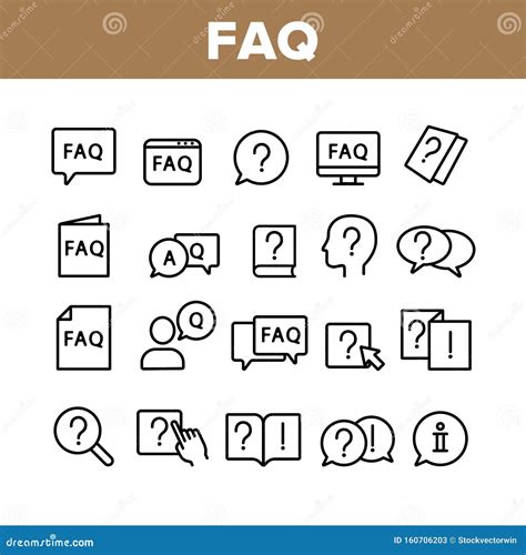 Faq Frequently Asked Questions Icons Set Vector Stock Vector Illustration Of Logo Concept