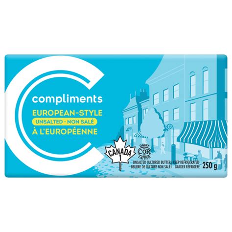 Unsalted Cultured Butter European Flavour 250 G Complimentsca