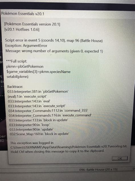 “argumenterror” r pokemonrmxp