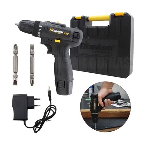 Parafusadeira Carbon A Bateria 12V Maleta Titanium Shopee Brasil