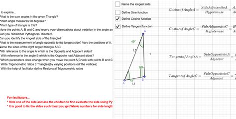 Defining Trigonometric Functions Geogebra