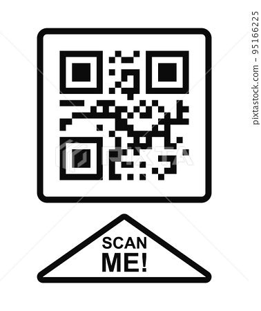 Scan Me Icon Qr Code In Square Frame Quick Stock Illustration
