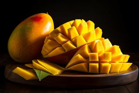 Premium Ai Image Ripe Mango Slices