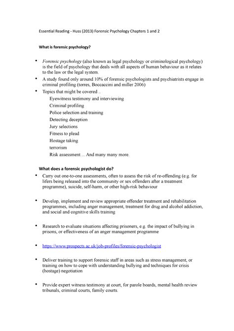 Forensic Lecture Notes Essential Reading Huss 2013 Forensic