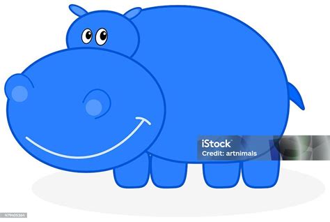 Blue Hippo Stock Illustration Download Image Now Hippopotamus