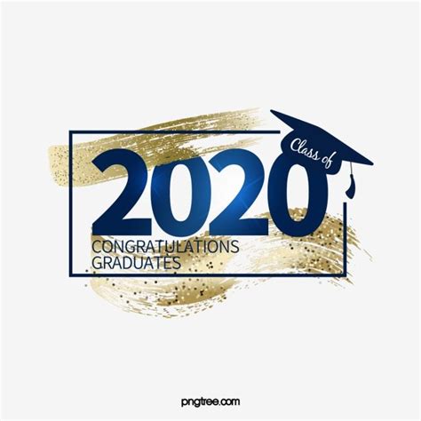 클래스 2020 축하 졸업생 블루 앤 골드