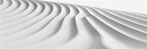 Abstract Minimalist White Wave Pattern Soft Lighting Ethereal Geometric Shapes 3d Render